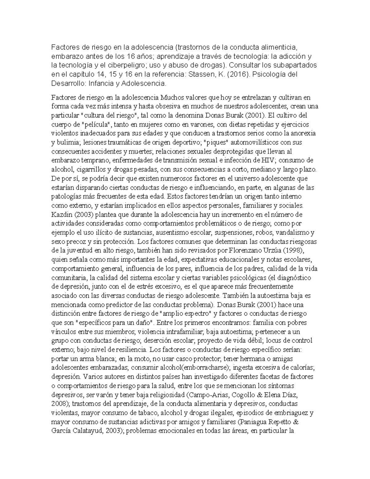 Factores de Riesgo en la Adolescencia: Salud y Comportamientos ...