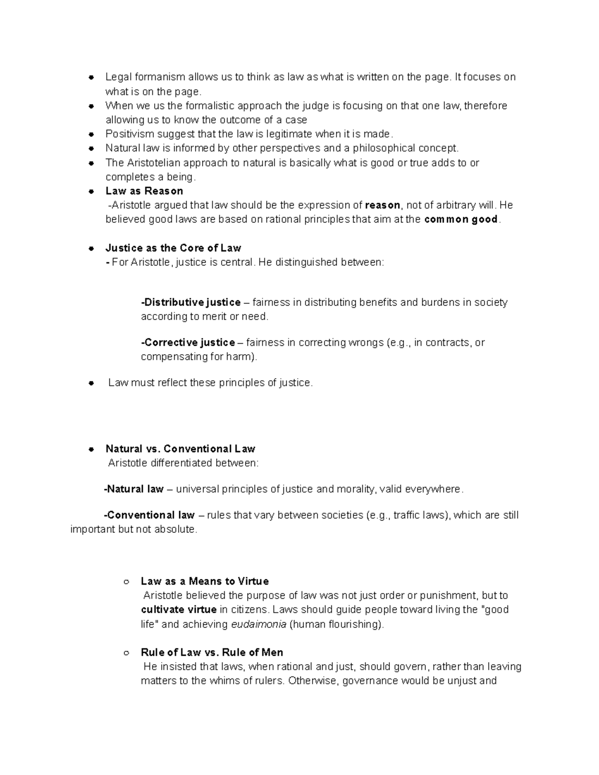 Introduction To Law And Legal Theory Lecture 1 Notes Studocu