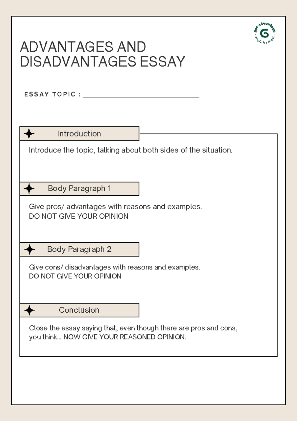 Bachilelrato Writing Guide: Advantages & Disadvantages Essay Tips - Studocu