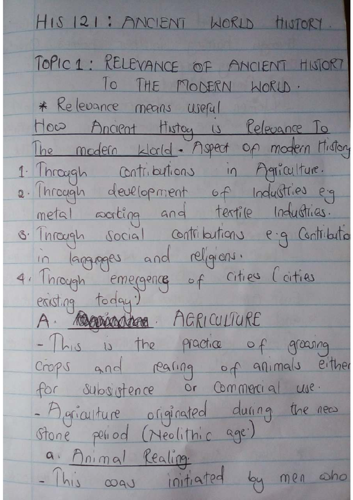 HIS 121: The Relevance of Ancient History to Modern Society - Studocu