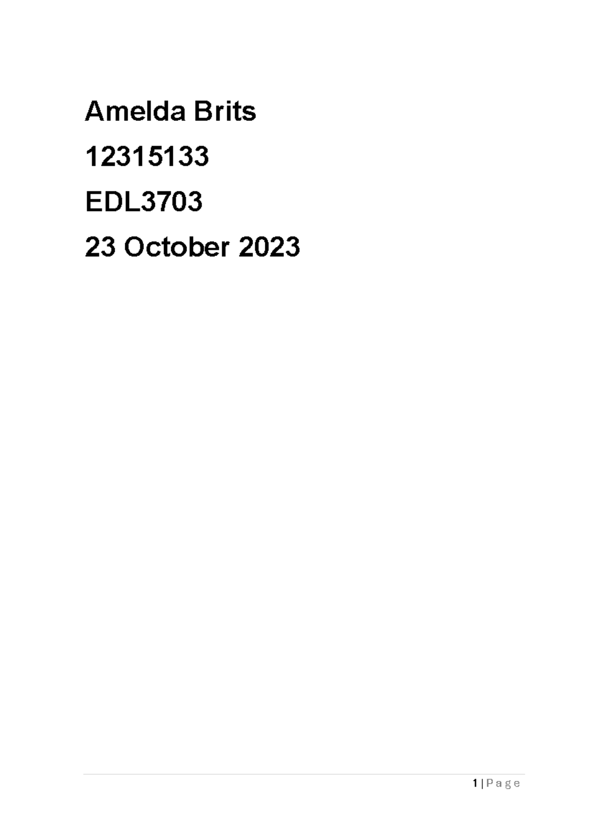 12315133 EDL3703 Exam - Exam practice answers - Amelda Brits 12315133 ...