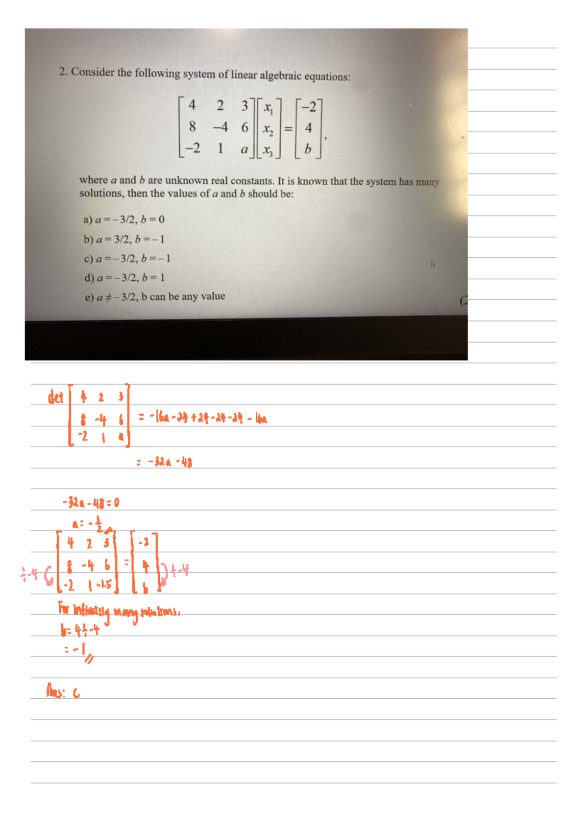MA2006 CA1 Linear Algebra Question Bank - Studocu
