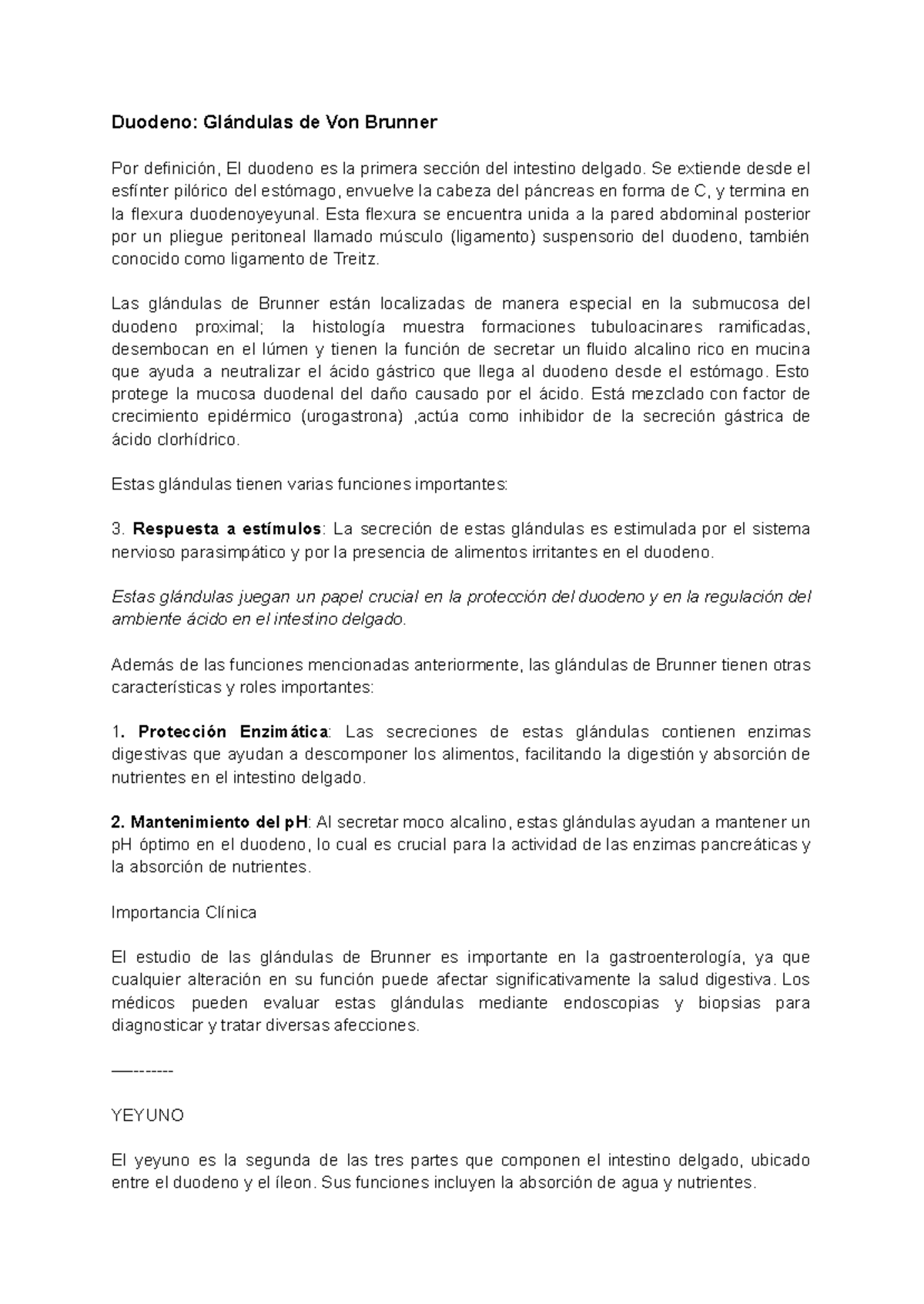 Histología del Intestino Delgado y Estómago: Duodeno y Yeyuno - Studocu