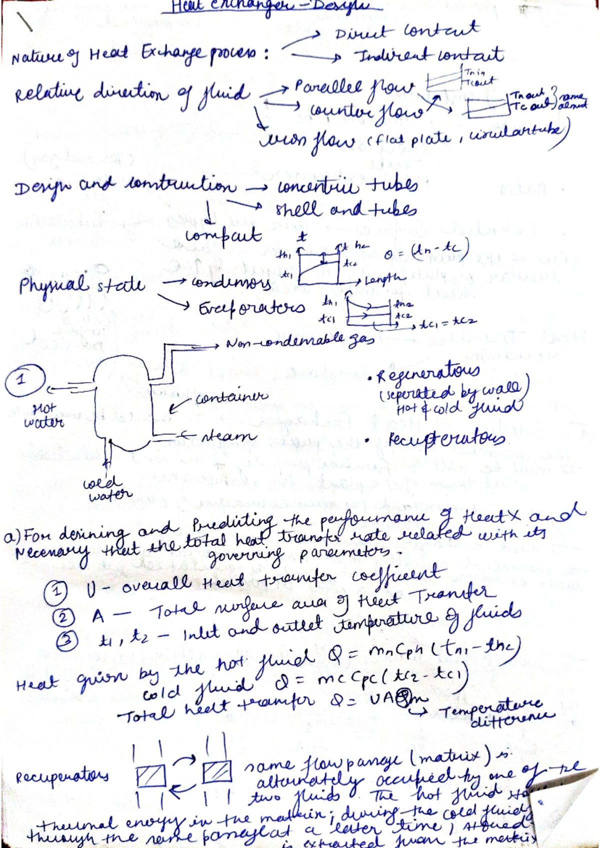 Heat Exchanger Design and Analysis: Direct vs. Indirect Contact - Studocu