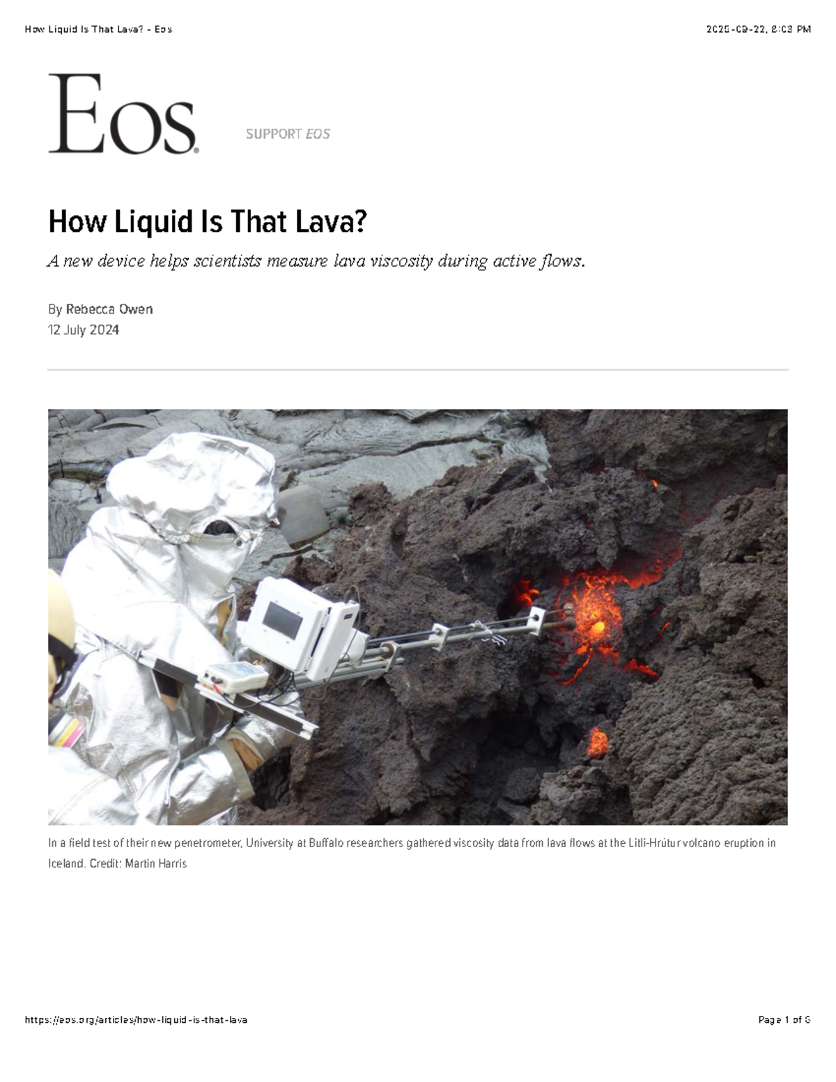 How Liquid Is That Lava? Eos Study on Lava Viscosity Measurement - Studocu