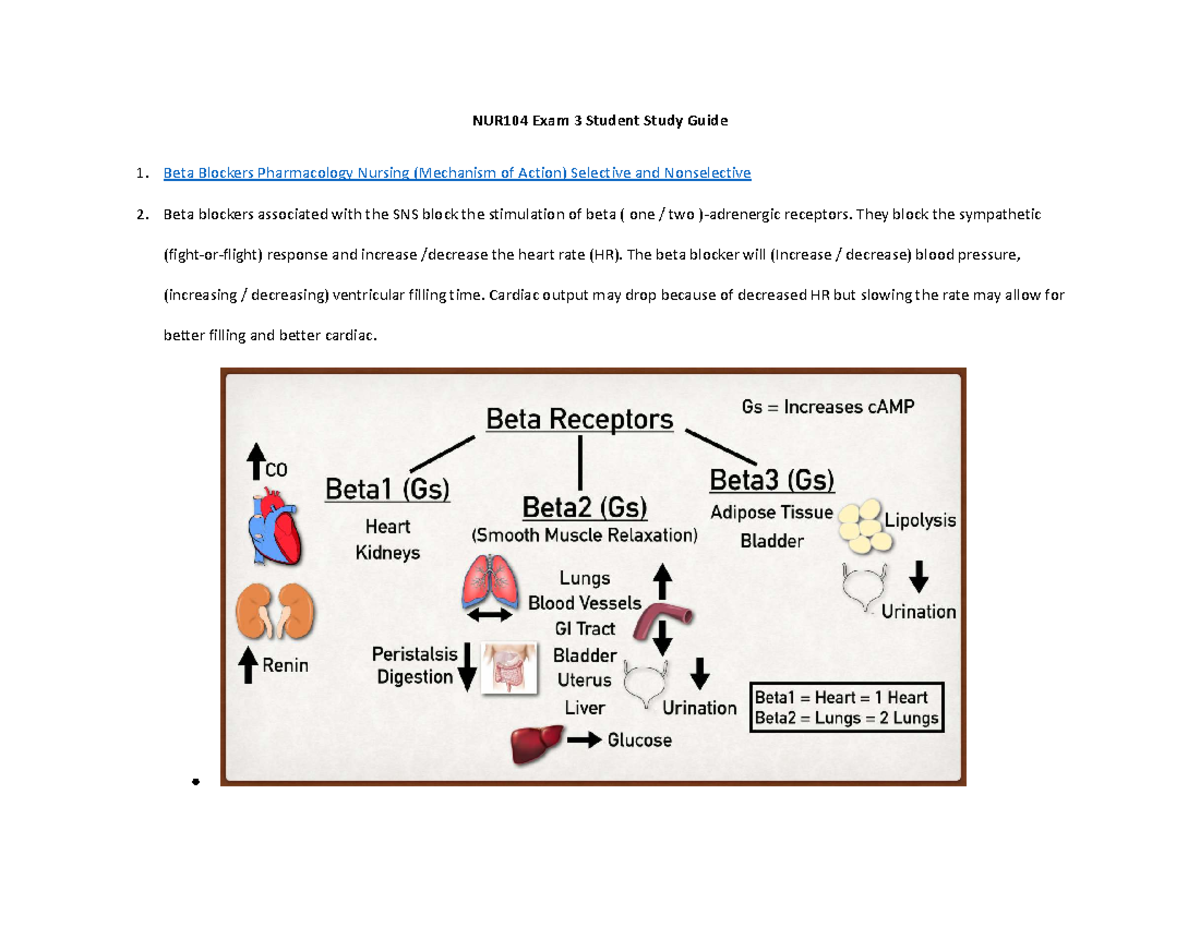 NUR104 Exam 3 Student Study Guide - Studocu