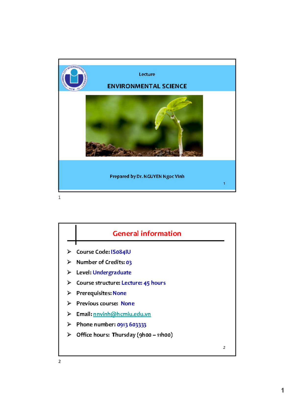 IS084IU - Environmental Science Lecture 1: Overview and Key Concepts ...