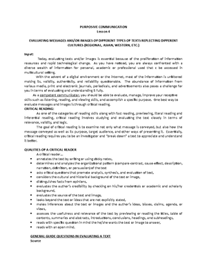 Module 8 Communication FOR Academic Purposes - Purposive Communication ...