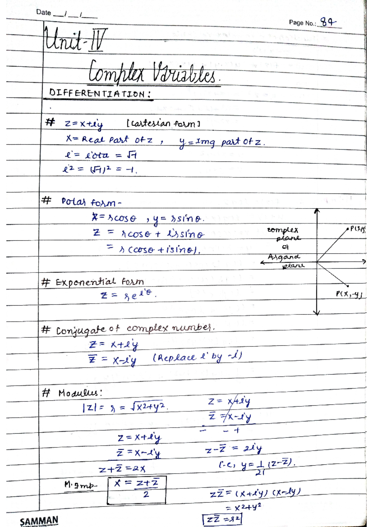 Unit 4 maths - Unit 4 full Lecture notes Math 2 - Date Page No.: 89 ...