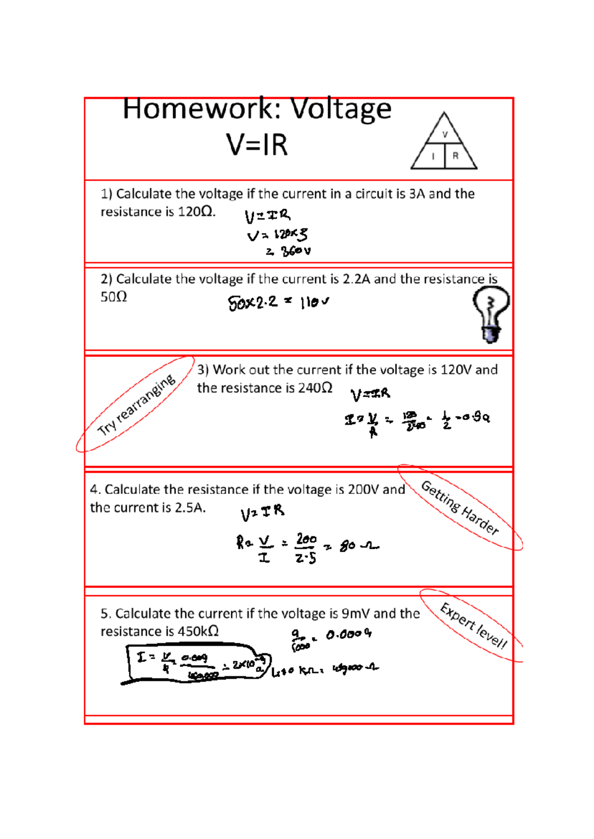 Voltage and Charge Worksheet - Circuit Calculations and Problems - Studocu