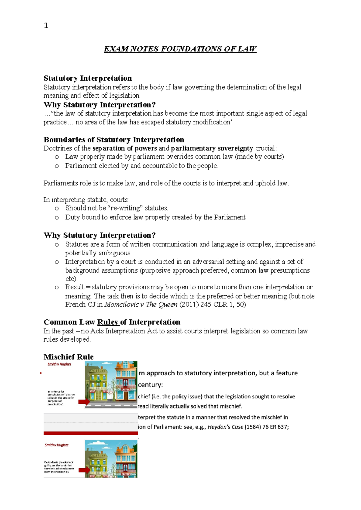 Foundations of Law: Essential Statutory Interpretation Exam Notes - Studocu
