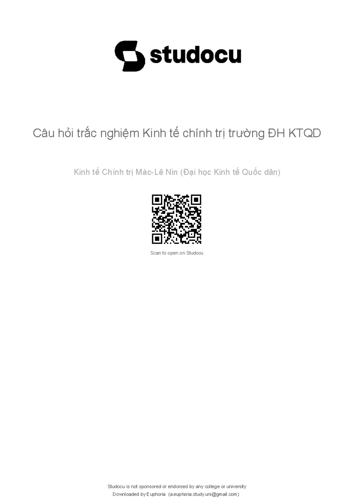 Cau hoi trac nghiem kinh te chinh tri truong dh ktqd - Câu hỏi trắc ...