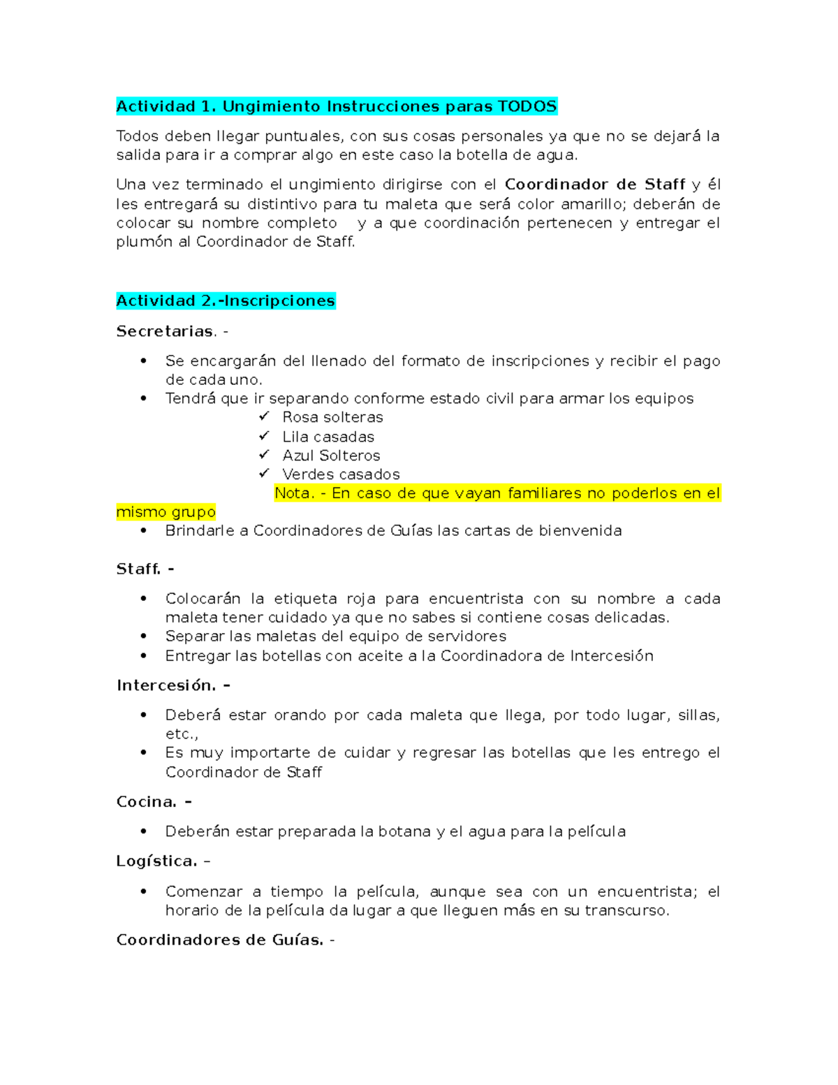 Manual de Instrucciones para Actividad 1: Ungimiento - Studocu