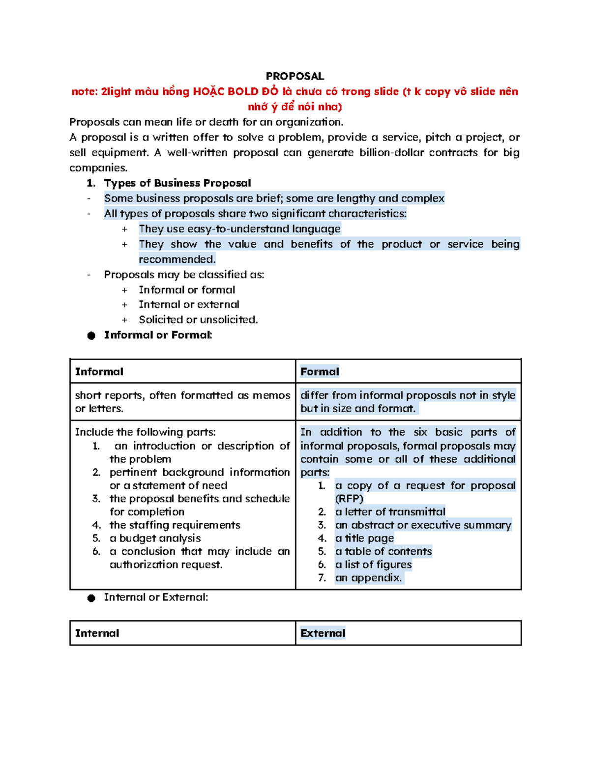 Business Proposal Guidelines: Structure and Components Overview - Studocu