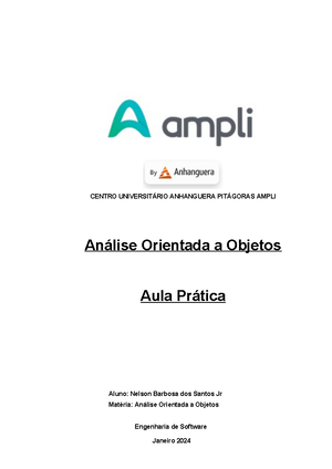Atividade Prática: Linguagem Orientada a Objetos - Engenharia de ...