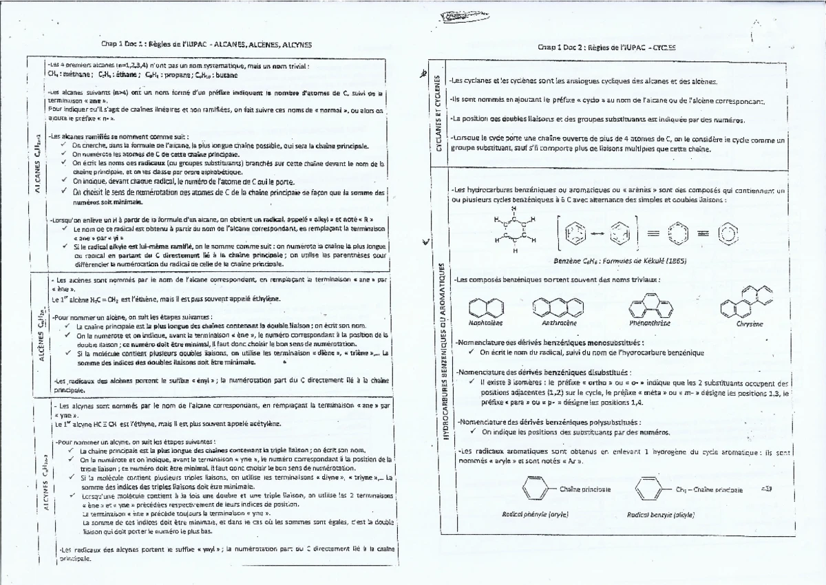 Chimie orga (reactions) - Réactions globales étudiées dans le livre ...