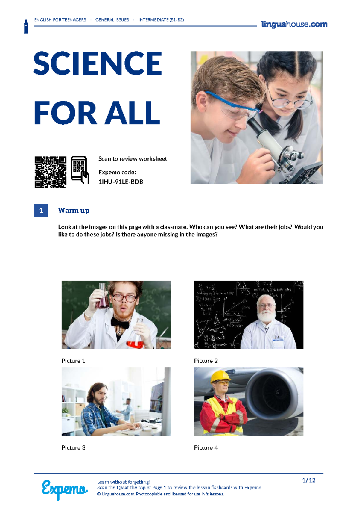 INTERMEDIATE SCIENCE FOR ALL: TEACHER MATERIALS B1/B2 - Studocu