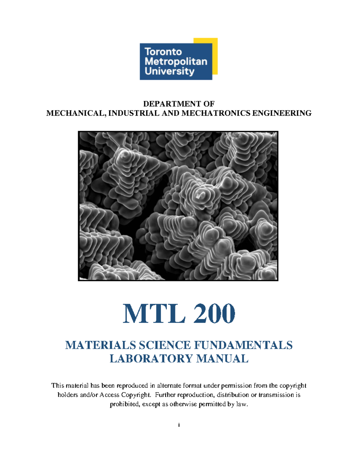 MTL 200 Materials Science Fundamentals Lab Manual - 2025 Edition - Studocu
