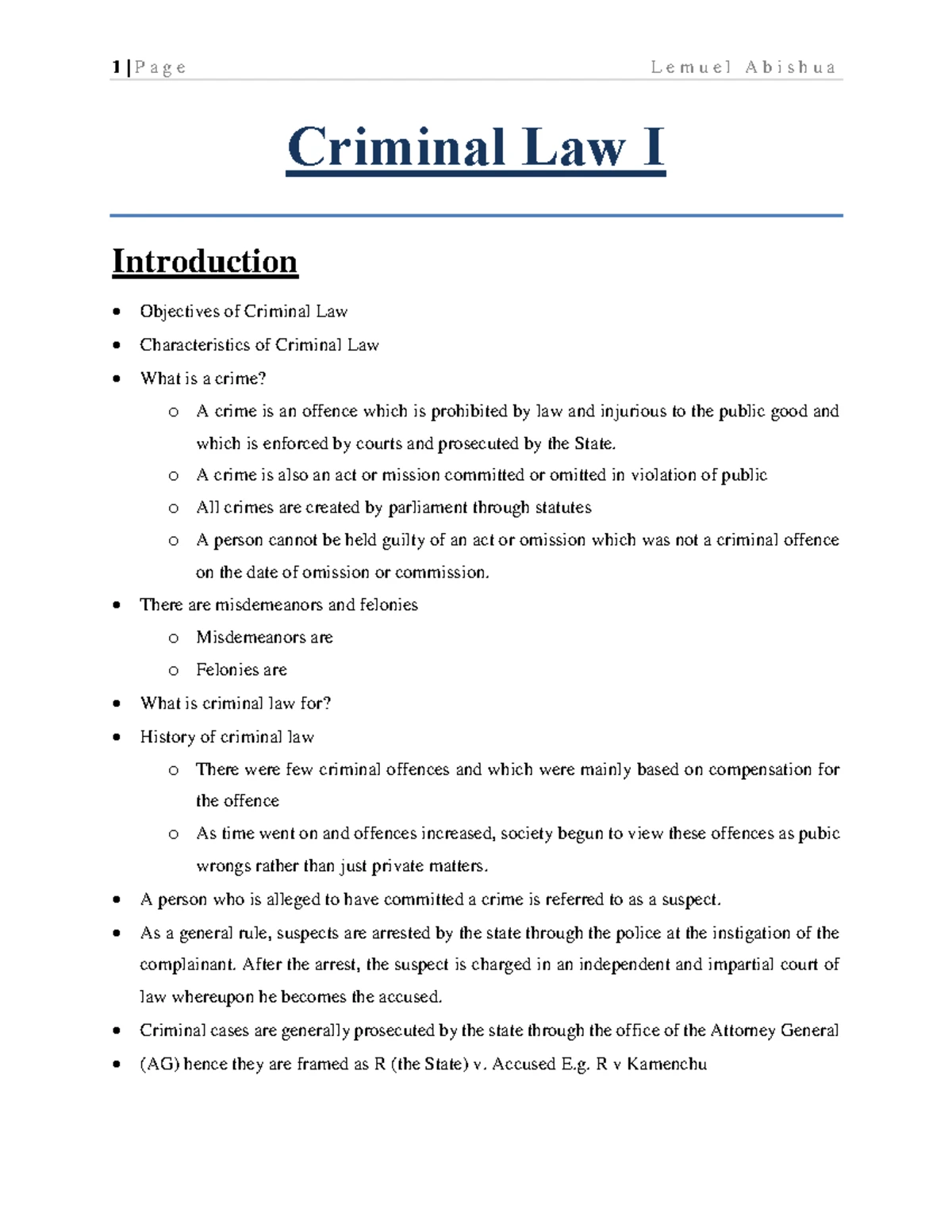 Criminal Procedure notes - CRIMINAL PROCEDURE 1. TYPES OS PROSECUTION A ...