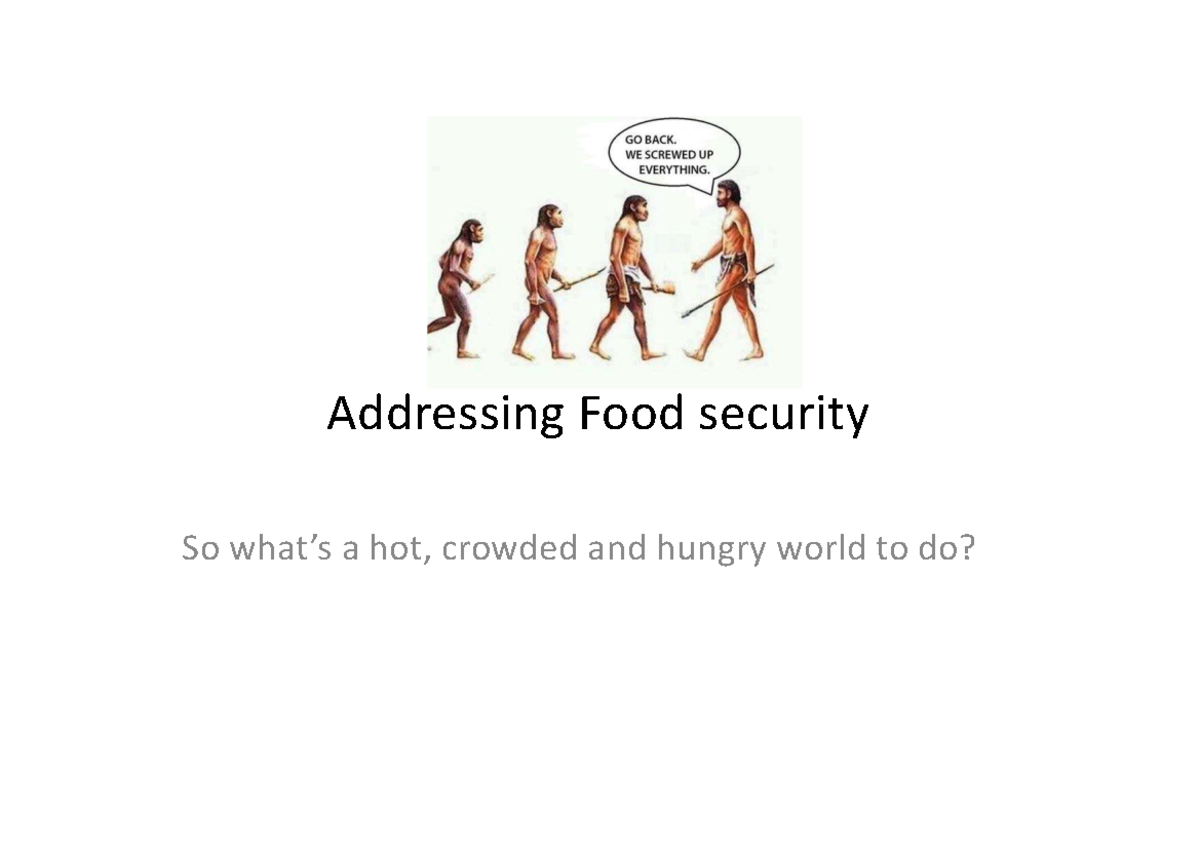 Addressing Food Security: Strategies for a Sustainable Future (ANS105 ...