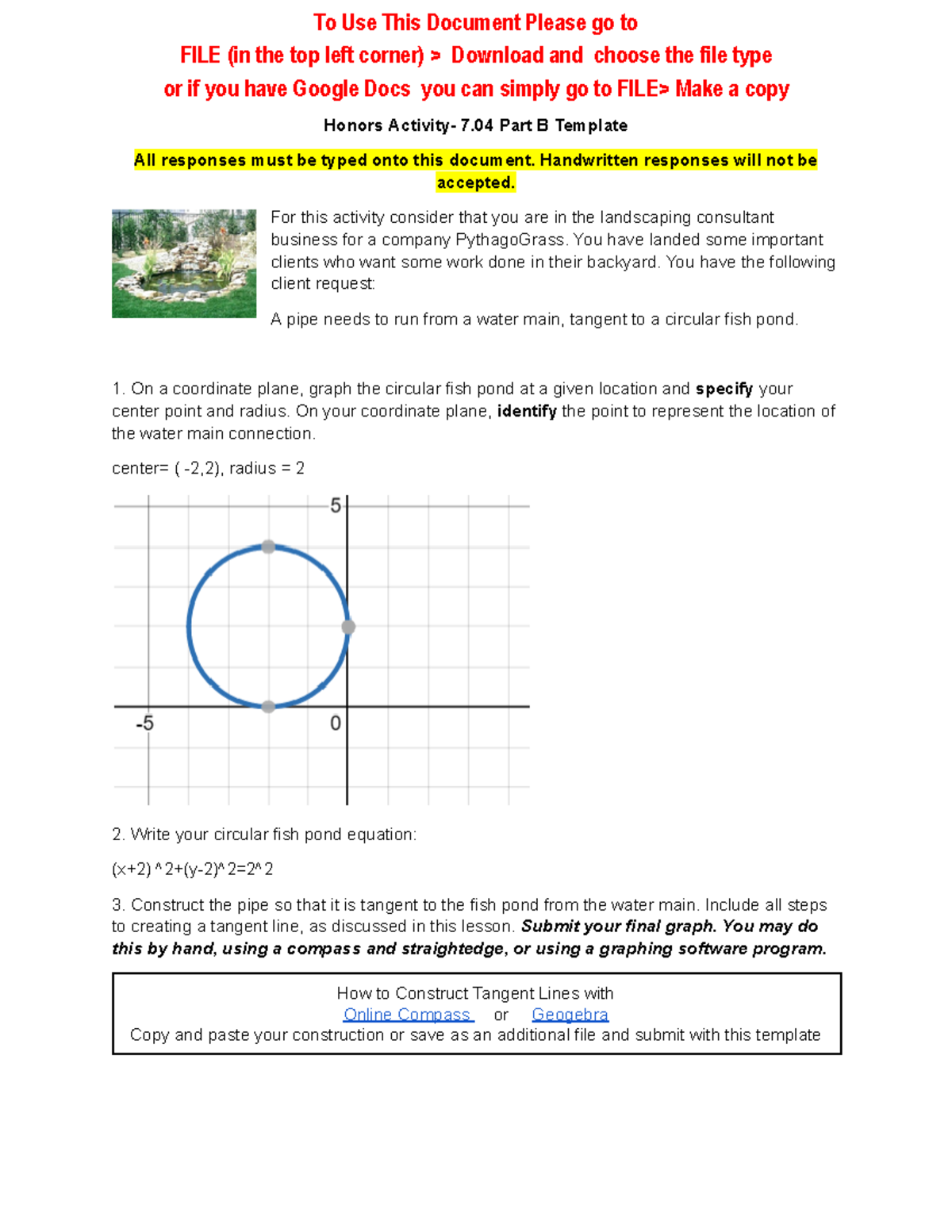 Revision - flvs geometry assignment - To Use This Document Please go to ...