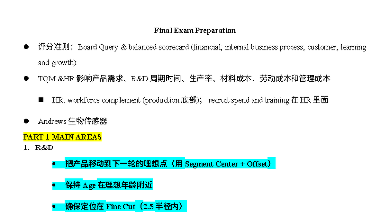 Final Exam Prep: Balanced Scorecard & TQM Strategies (2025) - Studocu