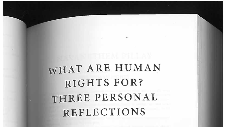 Human Rights Reflections: Insights from Navanethem Pillay (HR 101 ...