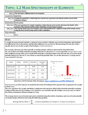 1.3 Elemental Composition of a pure substance student - 1. 1 TOPIC: 1 ...