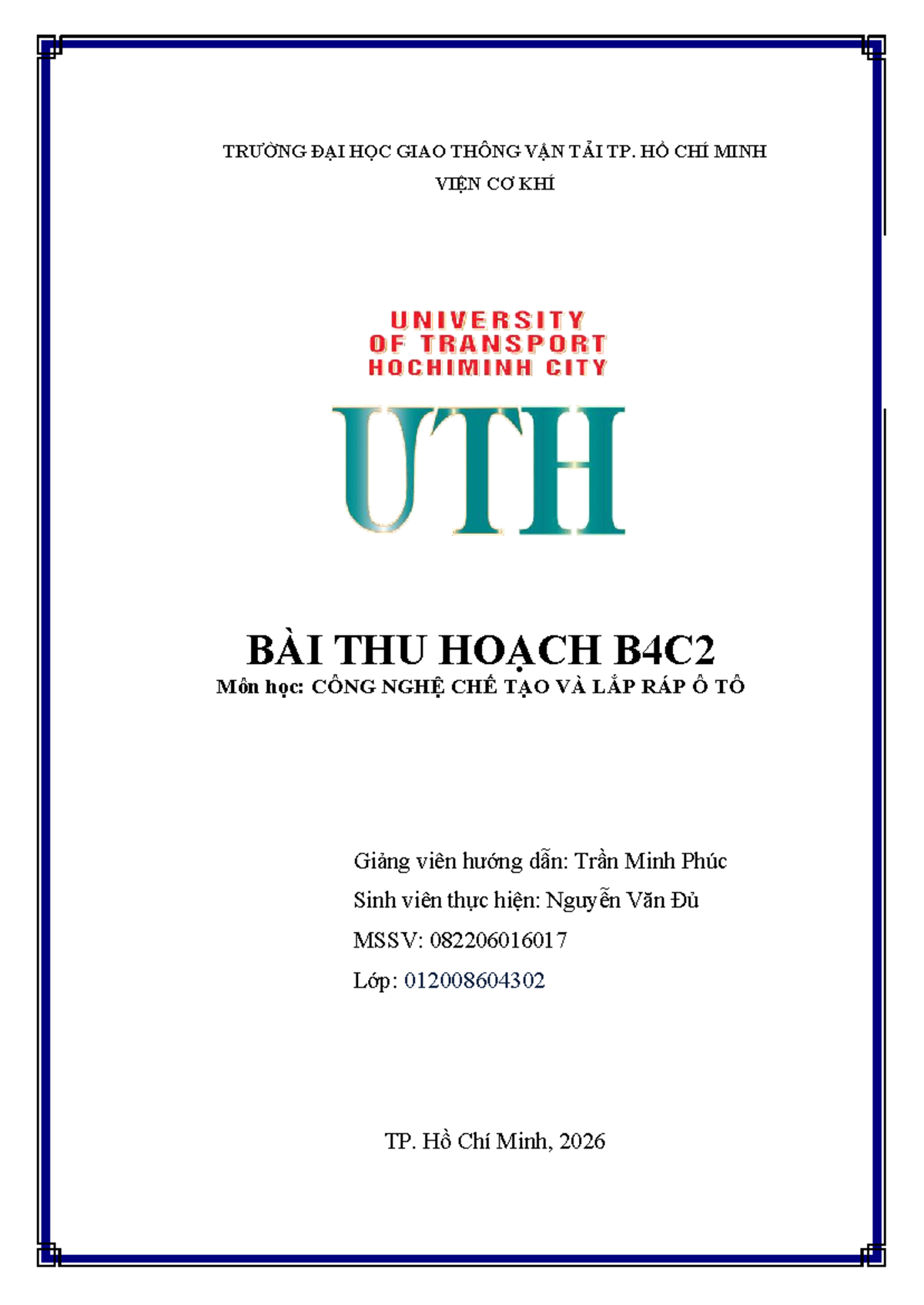 Bài Thu Hoạch B4C2: Quy Trình Phát Triển Sản Phẩm Ô Tô - Studocu