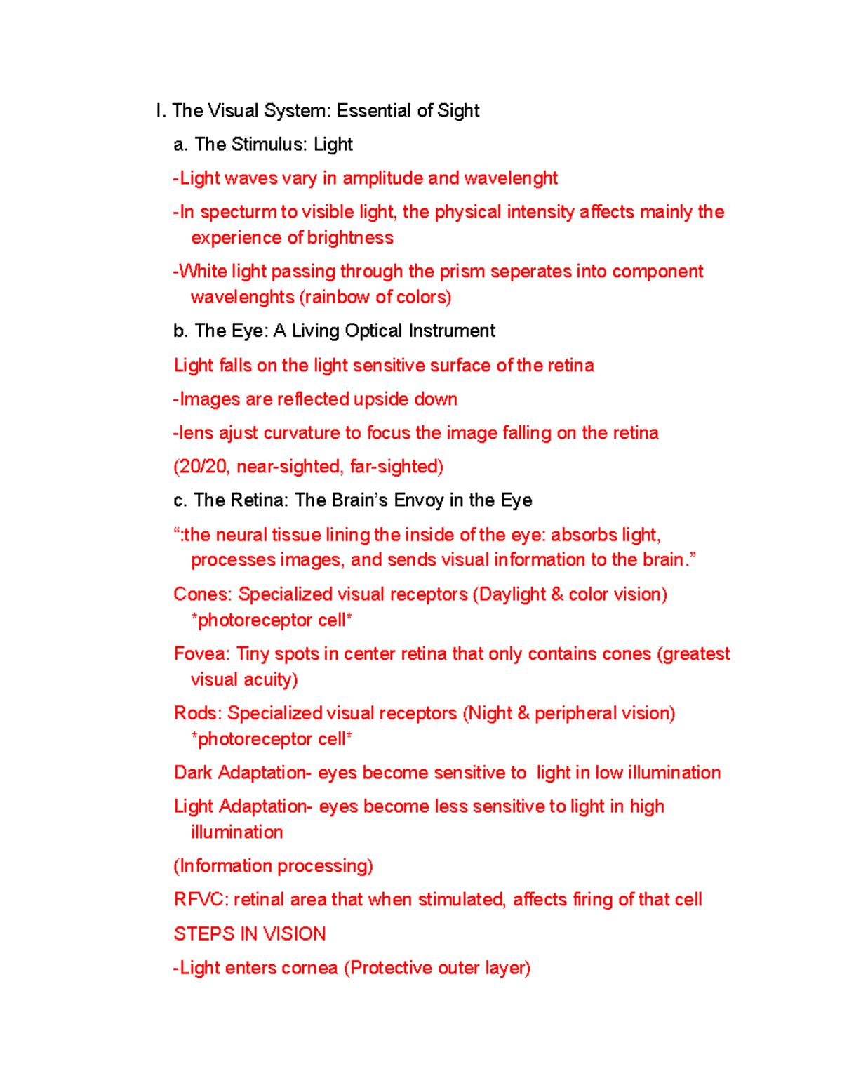 Psychology of Perception: Visual & Auditory Systems Overview - Studocu