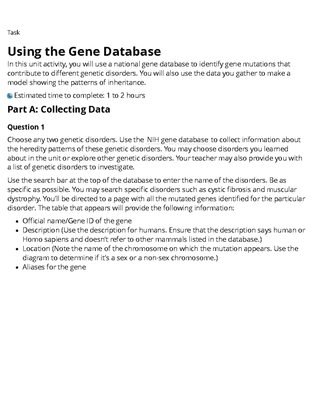 Unit Activity: Analyzing Heredity Patterns in Genetic Disorders - Studocu