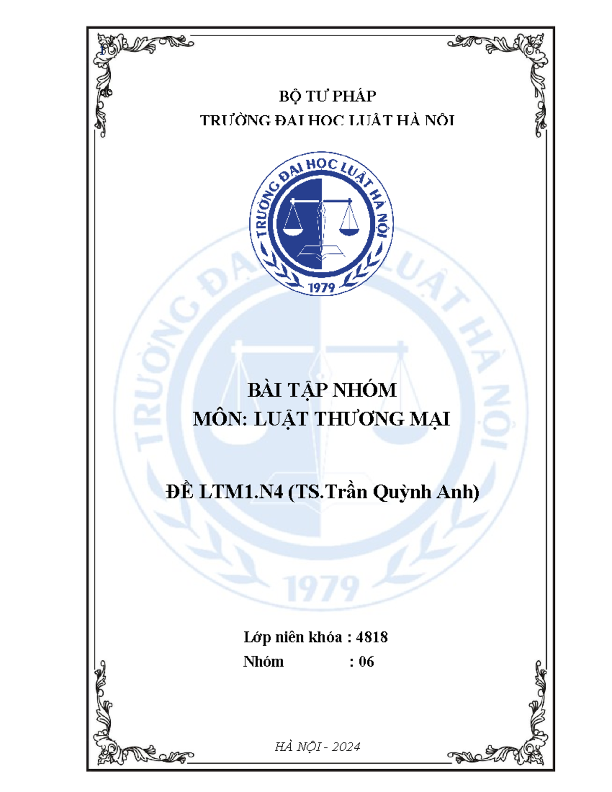 BTN LTM1 Nhóm 6 - Phân Tích Luật Thương Mại Doanh Nghiệp - Studocu