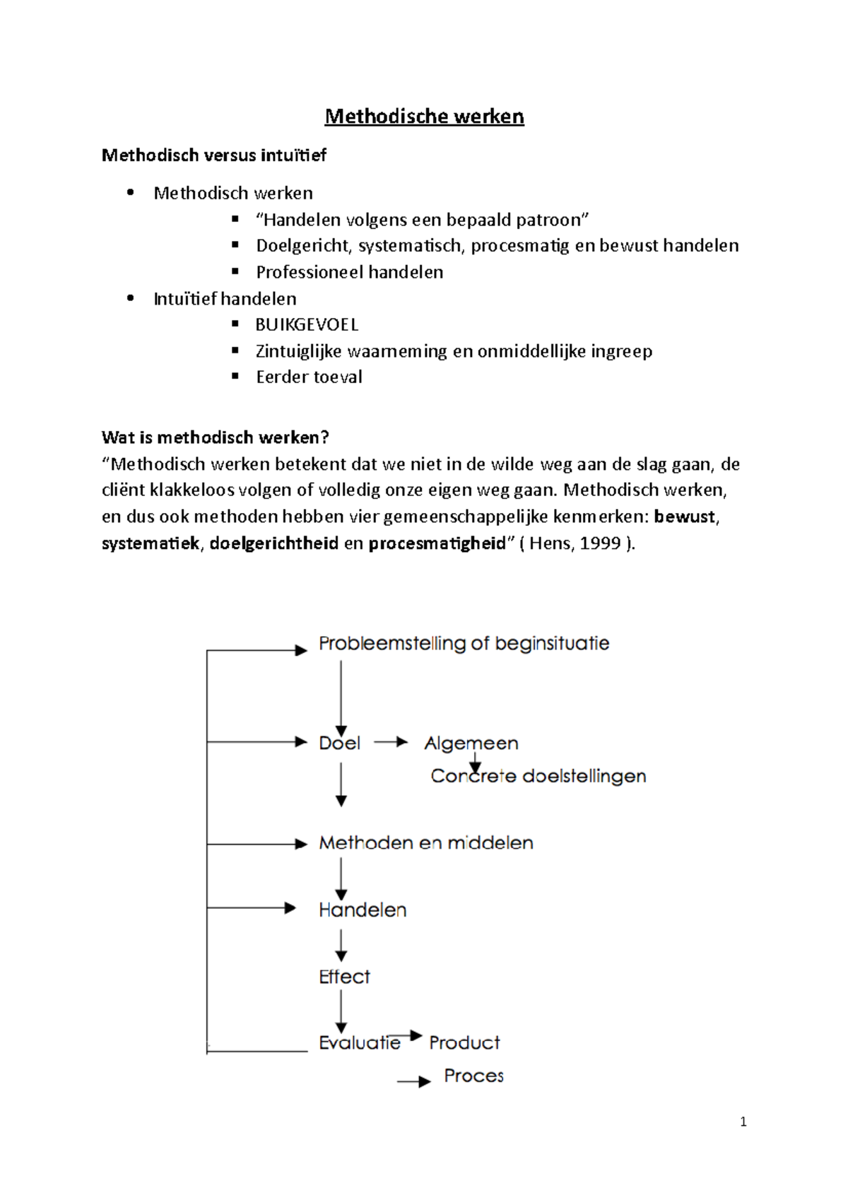 Methodische werken samenvatting - Methodische werken Methodisch versus intuïtief Methodisch ...