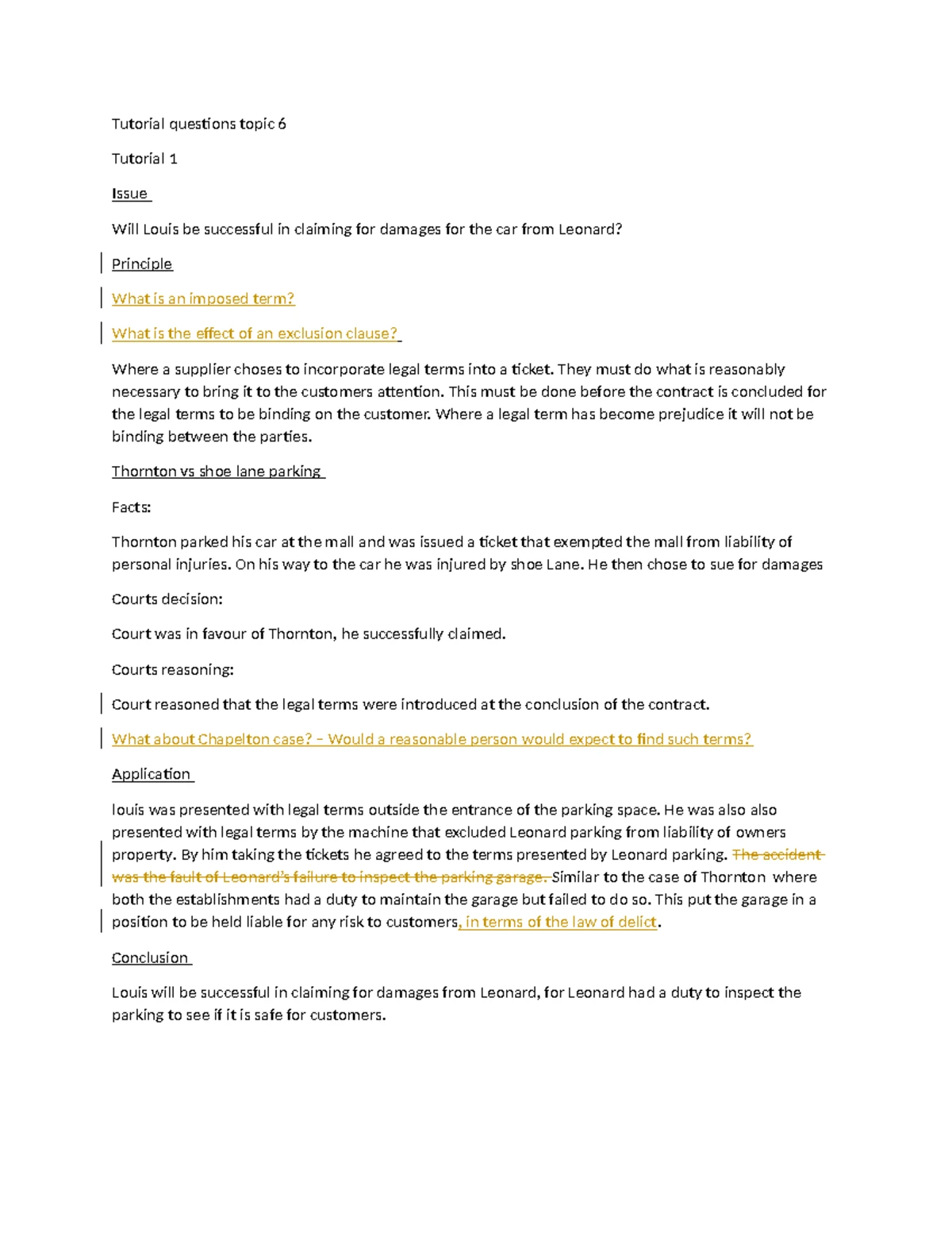 Tutorial Questions Memo for Topics 8 & 9 Analysis - Studocu