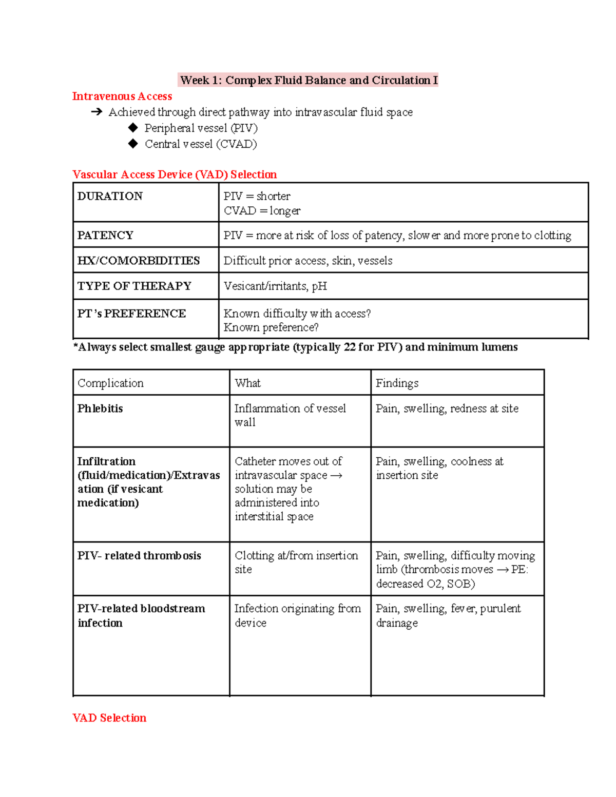 N3630 Week 1: Complex Fluid Balance & Circulation Overview - Studocu