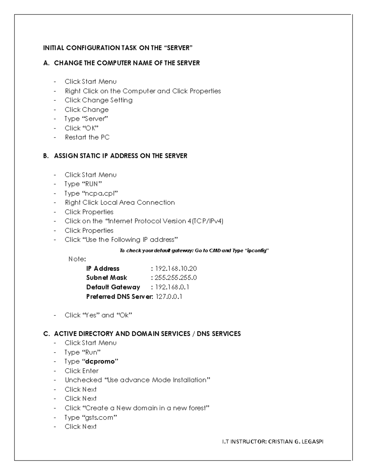 Coc 3 Final Module Coc 3 Css Initial Configuration Task On The