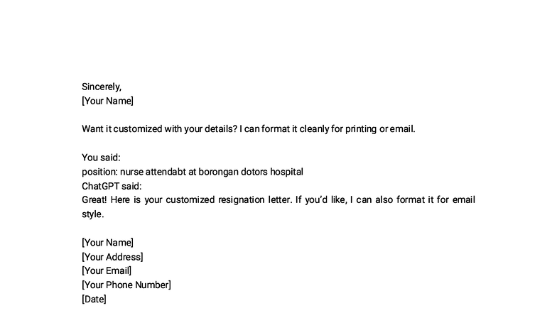 Print File - notes - Sincerely, [Your Name] Want it customized with ...