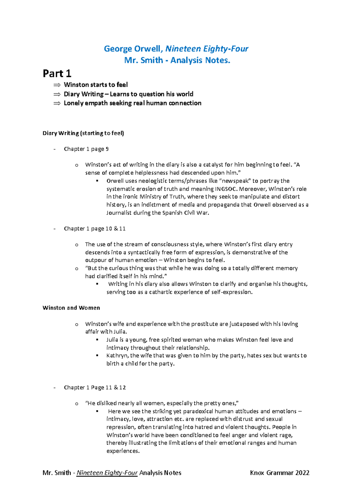 Mr. Smith 1984 Analysis Notes - Themes & Character Insights - Studocu