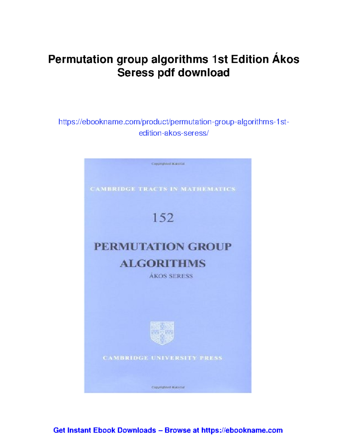 Permutation Group Algorithms: Theory and Implementation Insights - Studocu