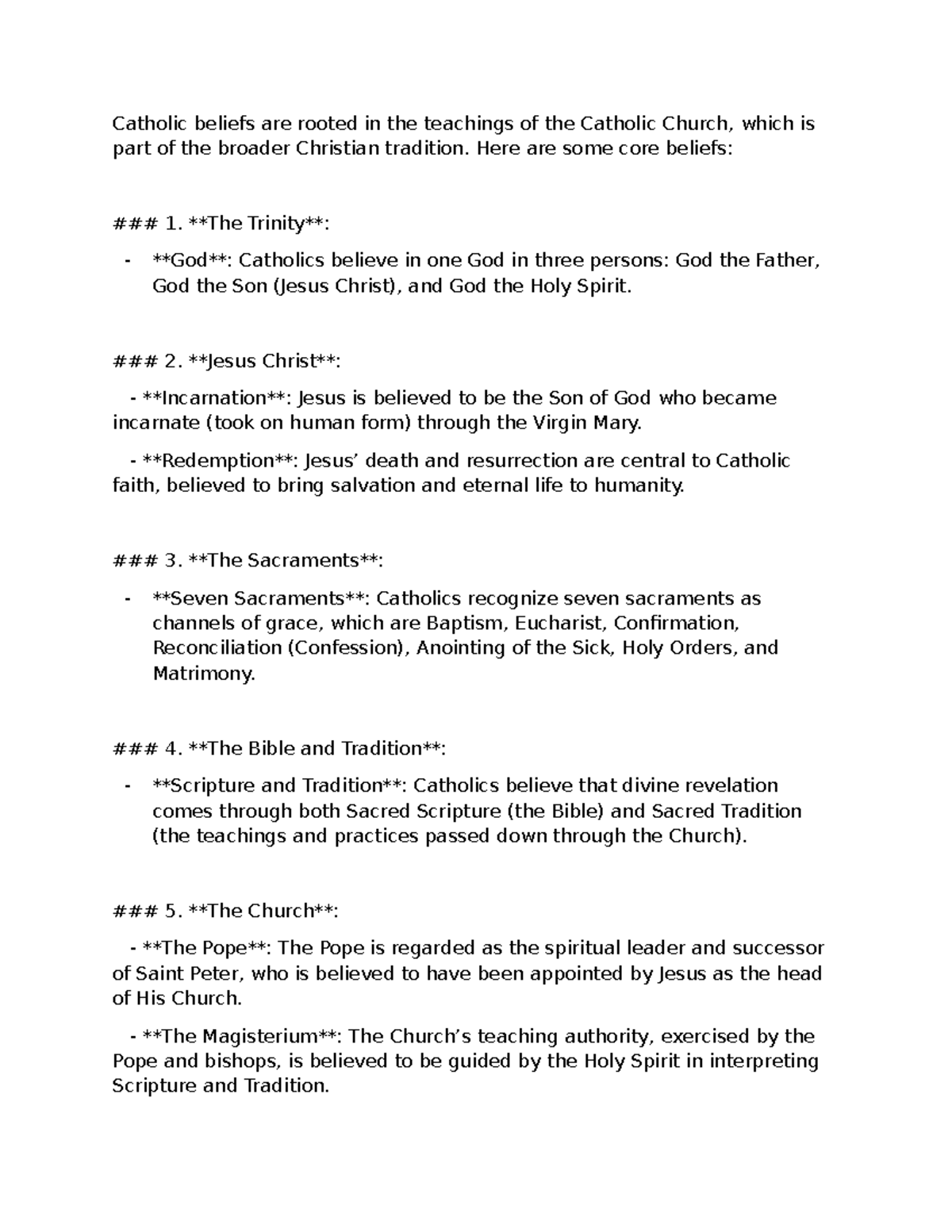 Catholic faith - Catholic beliefs are rooted in the teachings of the ...
