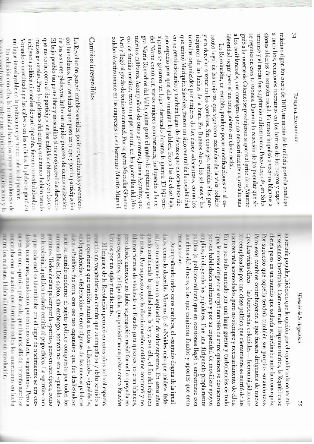 Adamovsky-Unidad-1 - Texto de Adamovsky para el primer pacial de ...