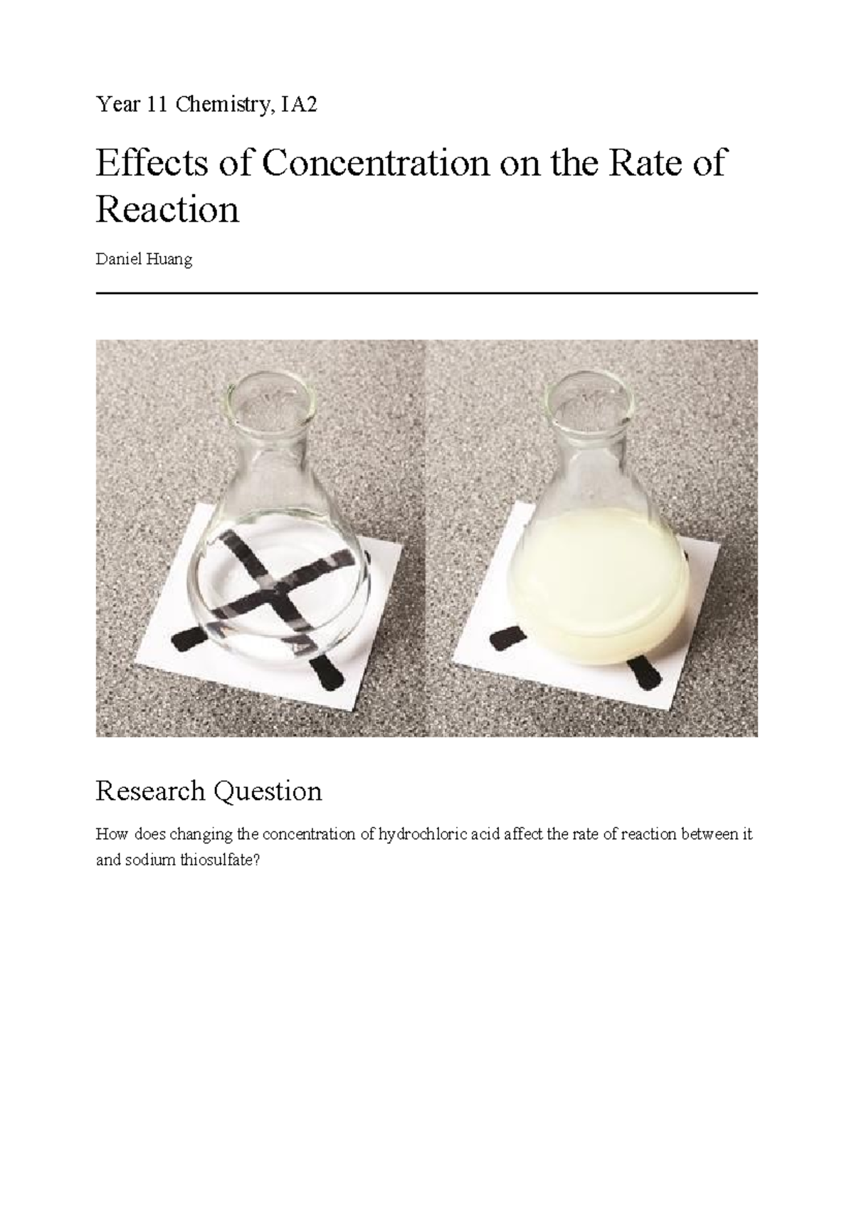 Investigating HCl Concentration Effects on Reaction Rate: FIA2 Study ...