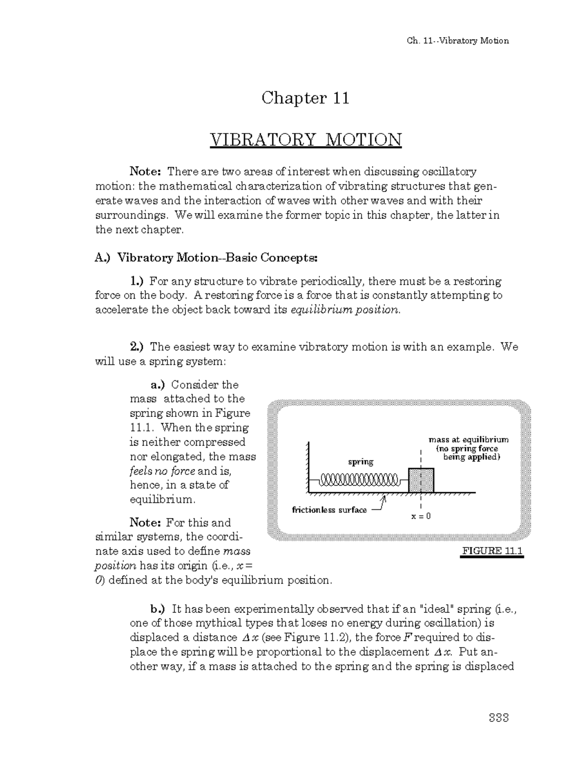 Ch. 11 - Vibratory Motion: Concepts & Math Analysis - Studocu