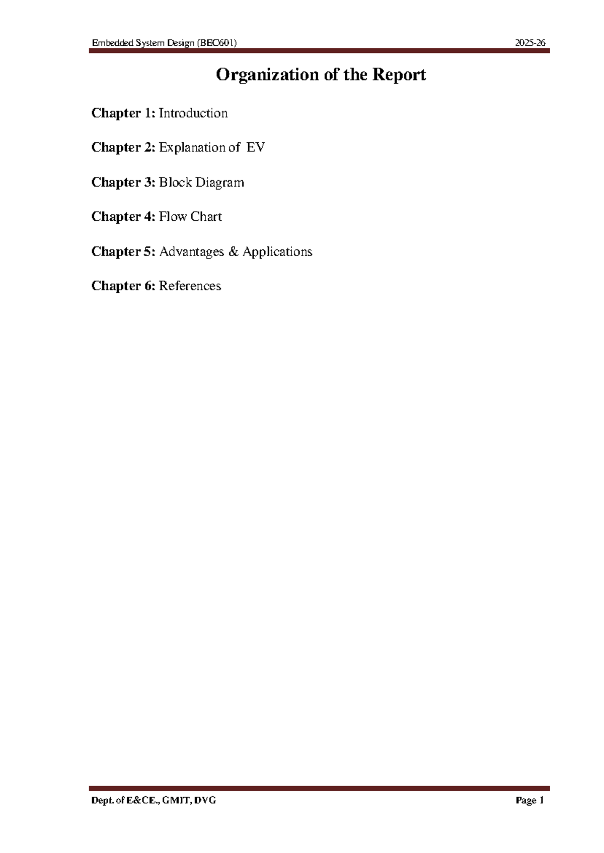 Embedded System Design Report (BEC601): EV Charging Controllers - Studocu