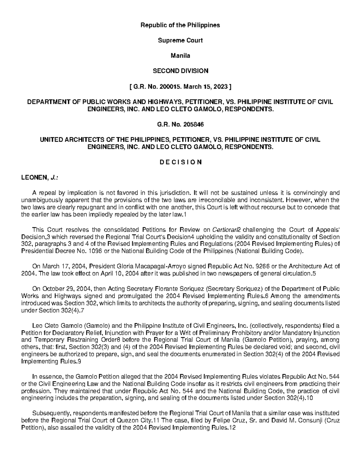 G.R. No. 200015: Legal Analysis of Building Code Conflicts and ...