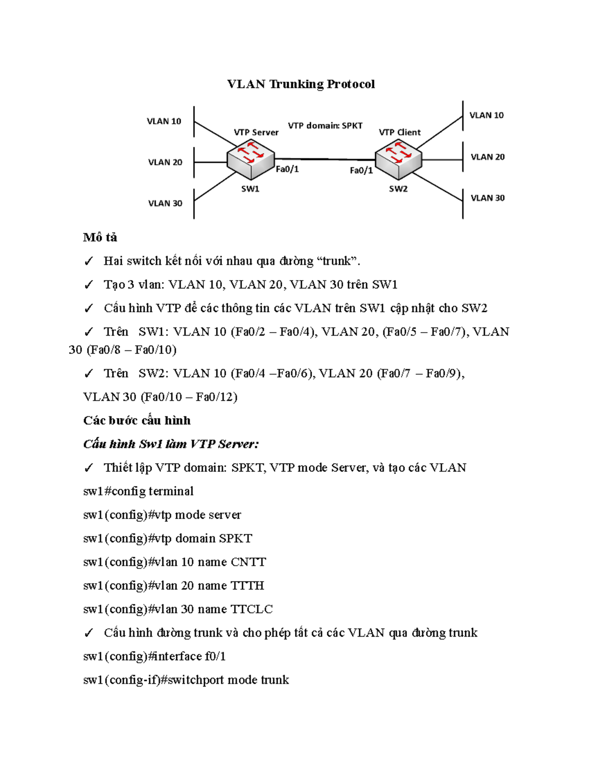2. VLAN Trunking Protocol - VLAN Trunking Protocol Mô tả Hai switch kết ...