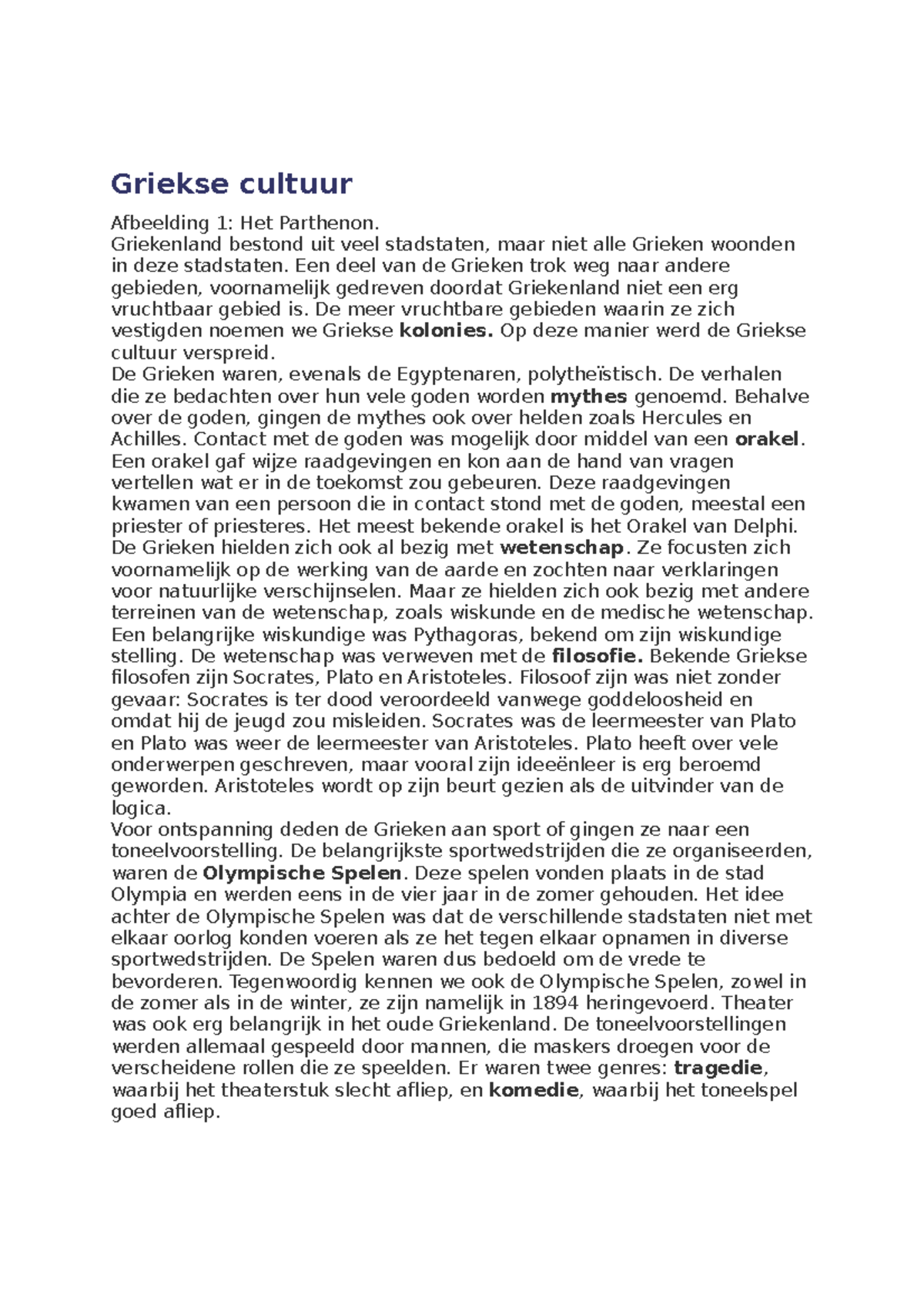 Informatie over de Griekse Cultuur en Geschiedenis: Een Overzicht ...