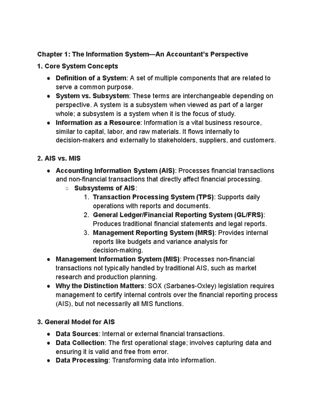 AIS 101: Chapter Review on Information Systems and Fraud - Studocu