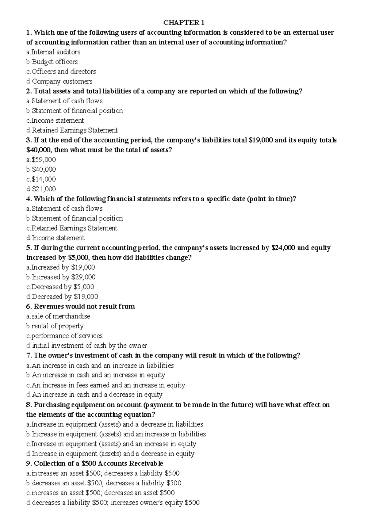 Accounting Basics: Quiz Prep & Review (Course Code: ACC101) - Studocu