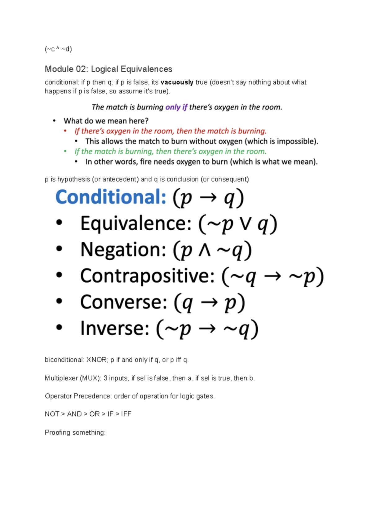 CPSC 121 note 3 - (~c ^ ~d) Module 02 : Logical Equivalences ...